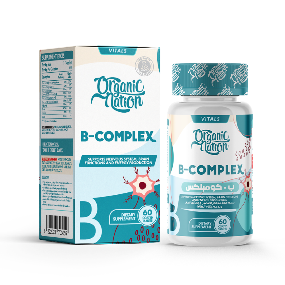 Organic Nation B-Complex Advanced Formula-60Serv.-60Tablets | Maxmuscle Elite